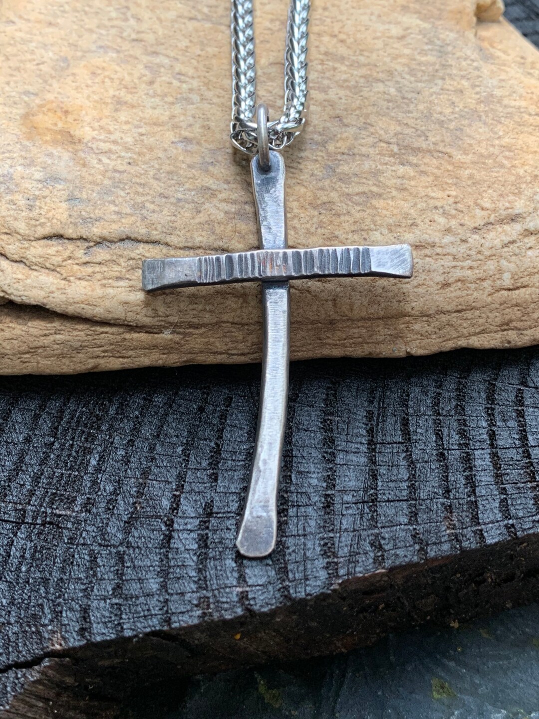 Unique Rustic Cross Necklace - Large 925 Sterling Silver Pendant W/ 20 ...