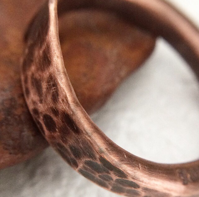 Rustic Copper Viking Ring - Oxidized & Textured Organic Jewelry Gifts ...