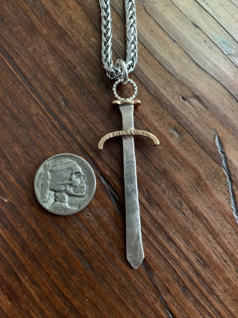 Viking / Celtic Broad Sword Pendant W/ Optional Necklace - Mixed Metals ...