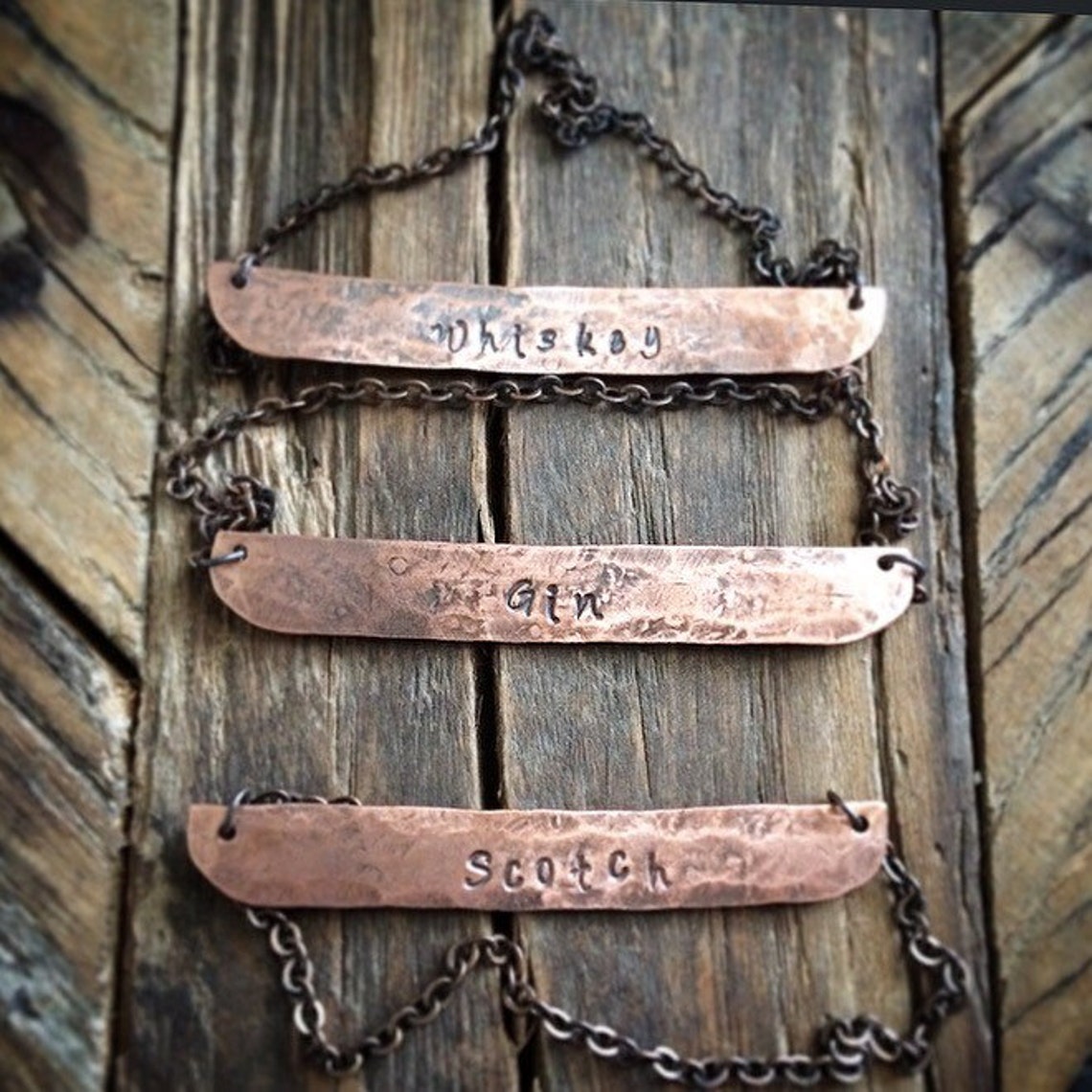 Rustic Metal Decanter Label Custom Copper Sign - Etsy