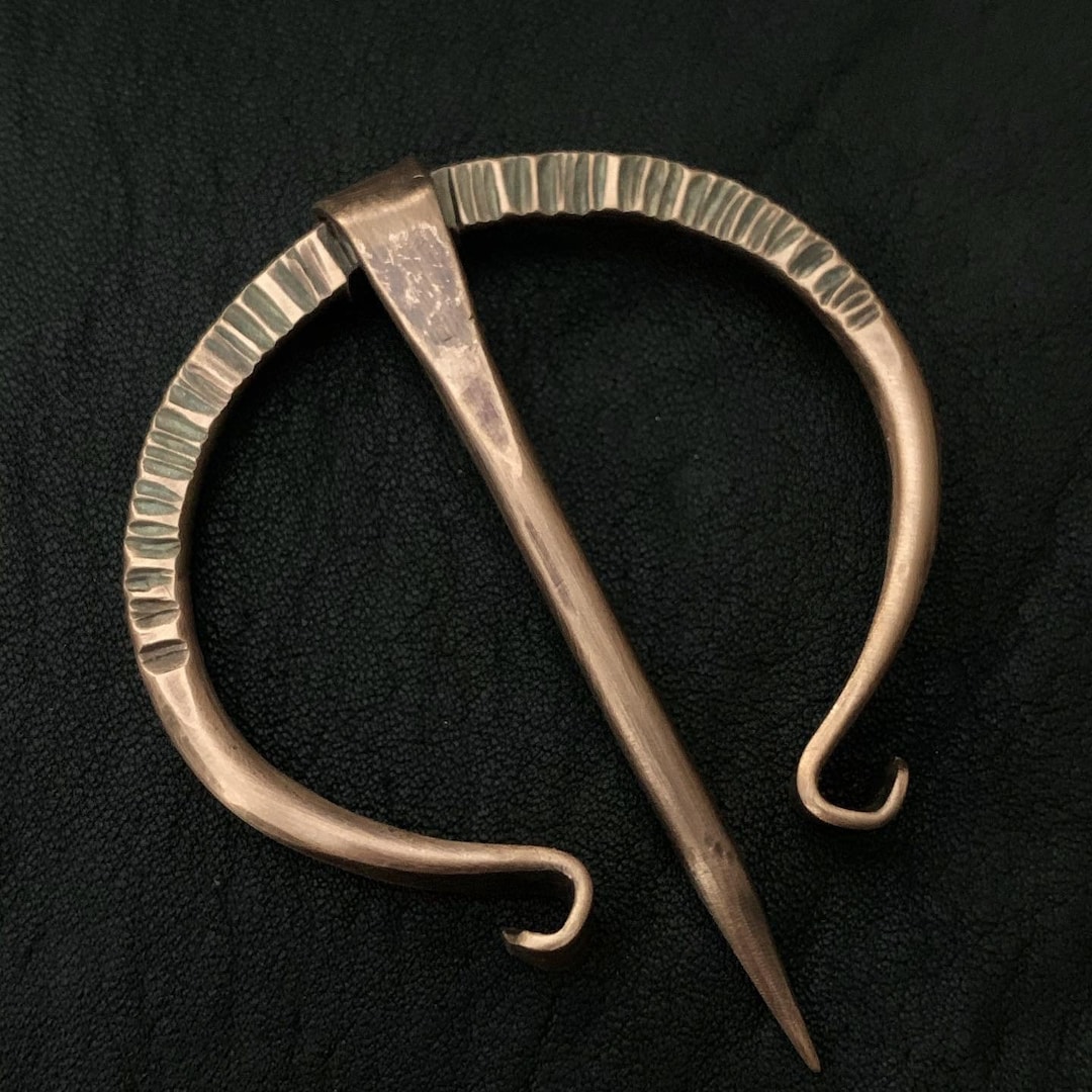 Penannular Brooch / Shawl or Cloak Pin - Hand Forged Rustic Copper Kilt ...