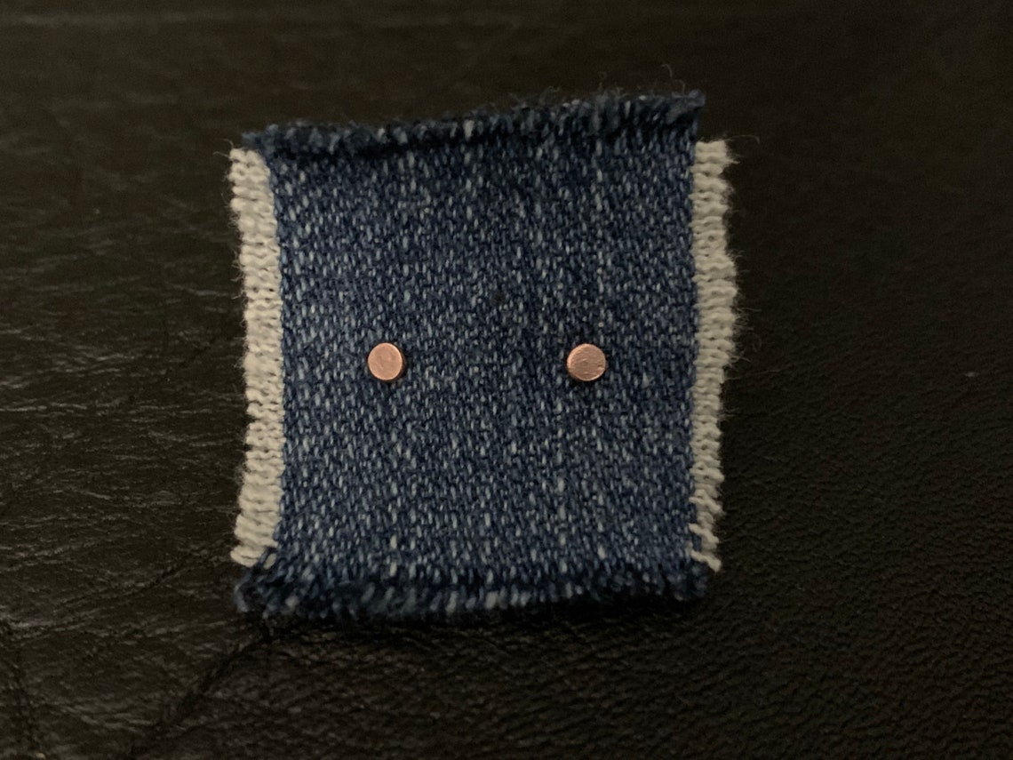 Tiny 2mm Copper Studs W/ Sterling Silver Post - Custom Sized Small Flat ...