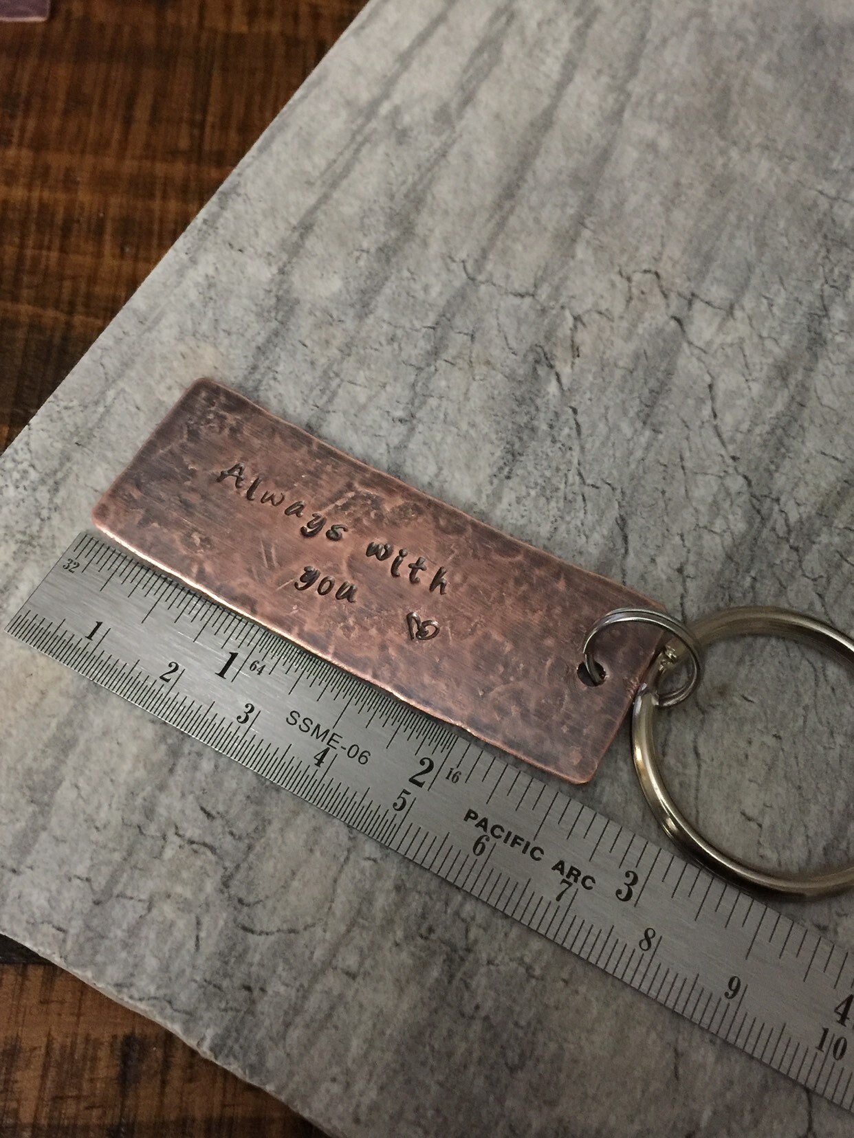 Personalized Keychain - Unique Handmade Rustic Copper Love Note ...