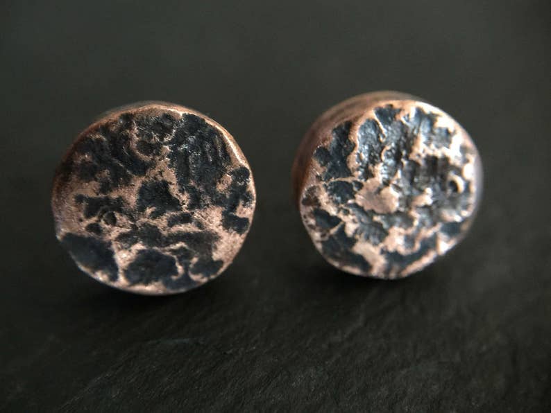 Distressed Rustic Copper Studs 8mm Unisex Men's or - Etsy