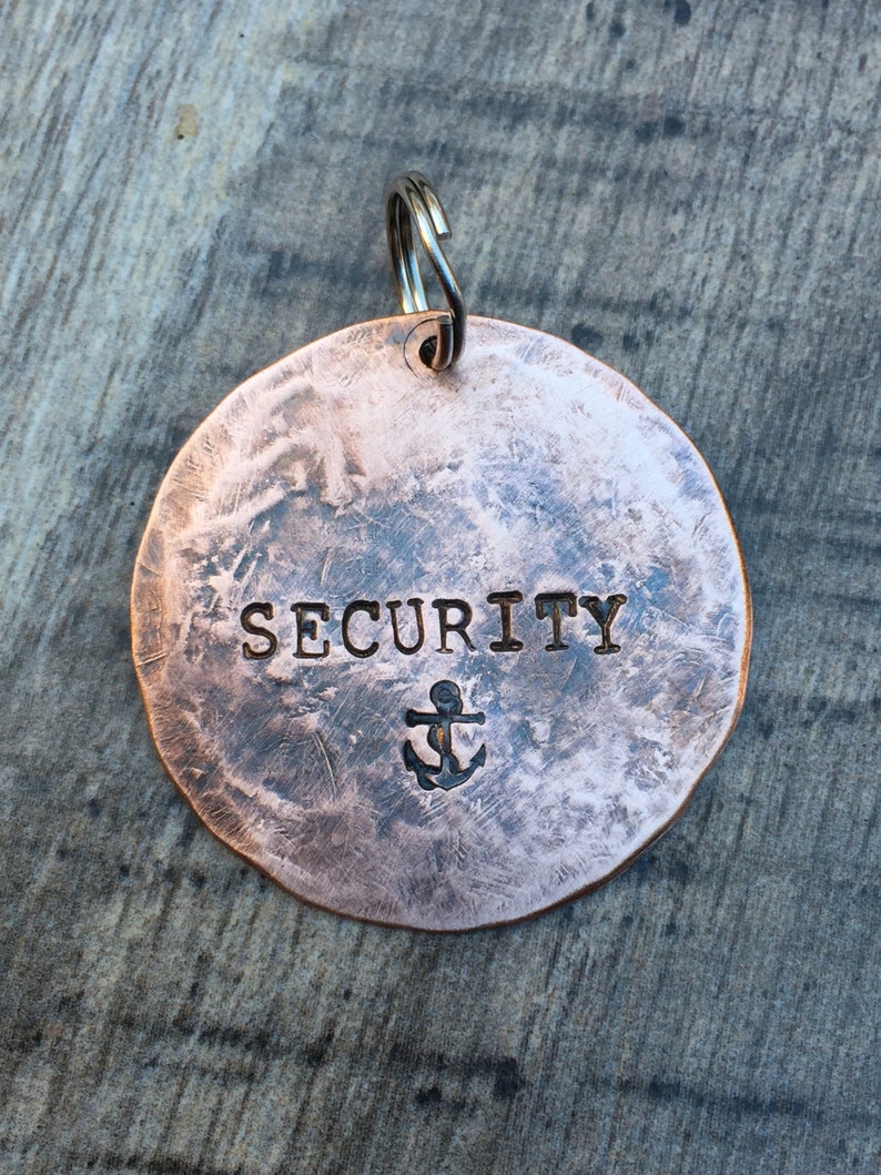 Custom Dog Tag Rustic Copper Hand Stamped & Forged Nametag - Etsy