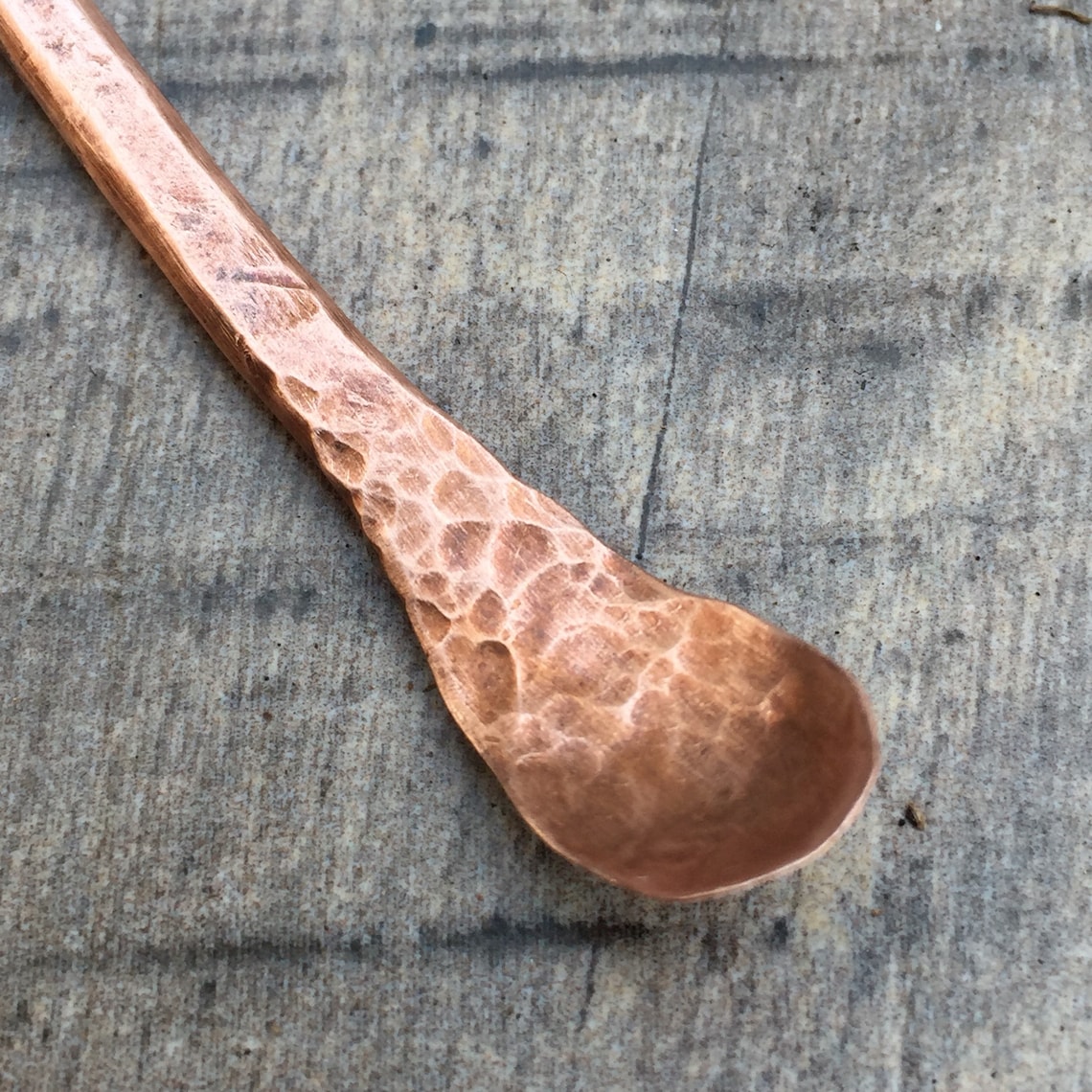 Hand Forged Copper Spoon for Salt Spices Sugar Rustic | Etsy