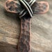Small Hammered Rustic Copper Cross Pendant W/ Sterling Silver & Brown ...