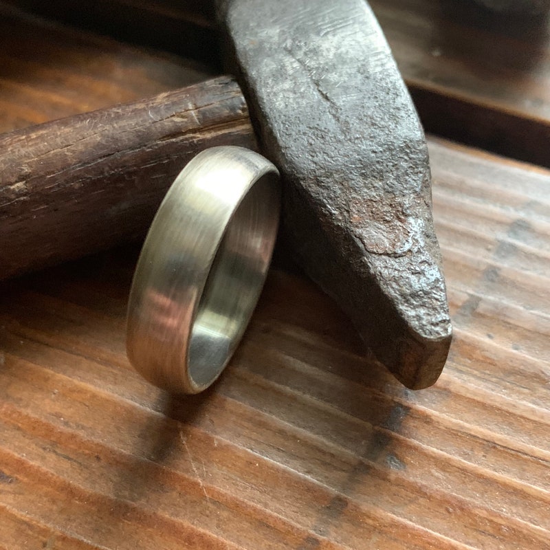 Brushed Silver Ring - Etsy