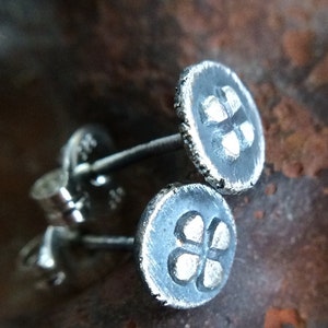Small Sterling Silver Studs - 5mm Four Leaf Clover / Shamrock Everyday ...