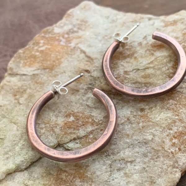 Copper Hoop Earrings - Etsy