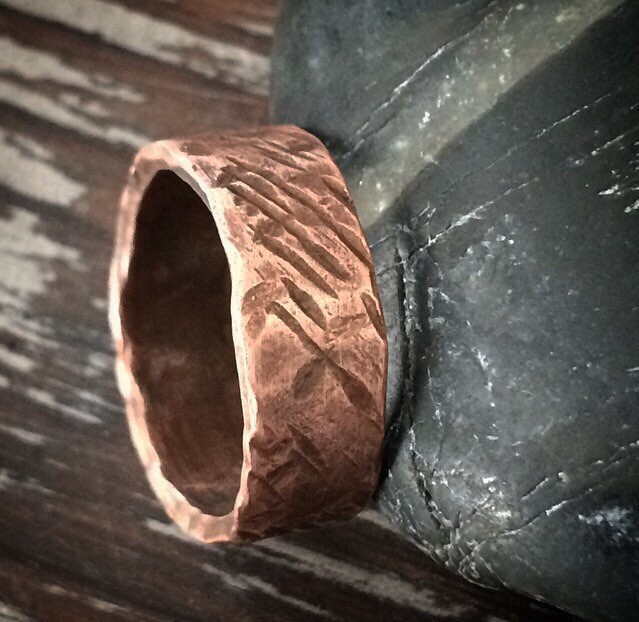 Industrial Forged Copper Ring Unique Men's Wedding Band - Etsy