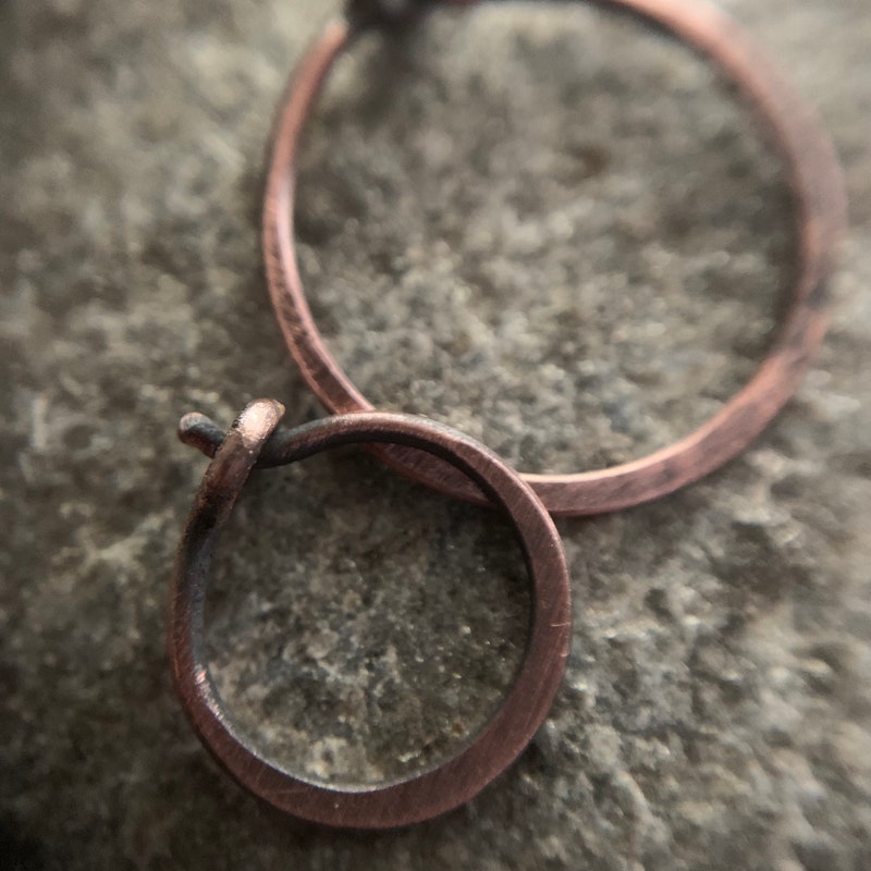 Copper Hoop Earrings - Etsy