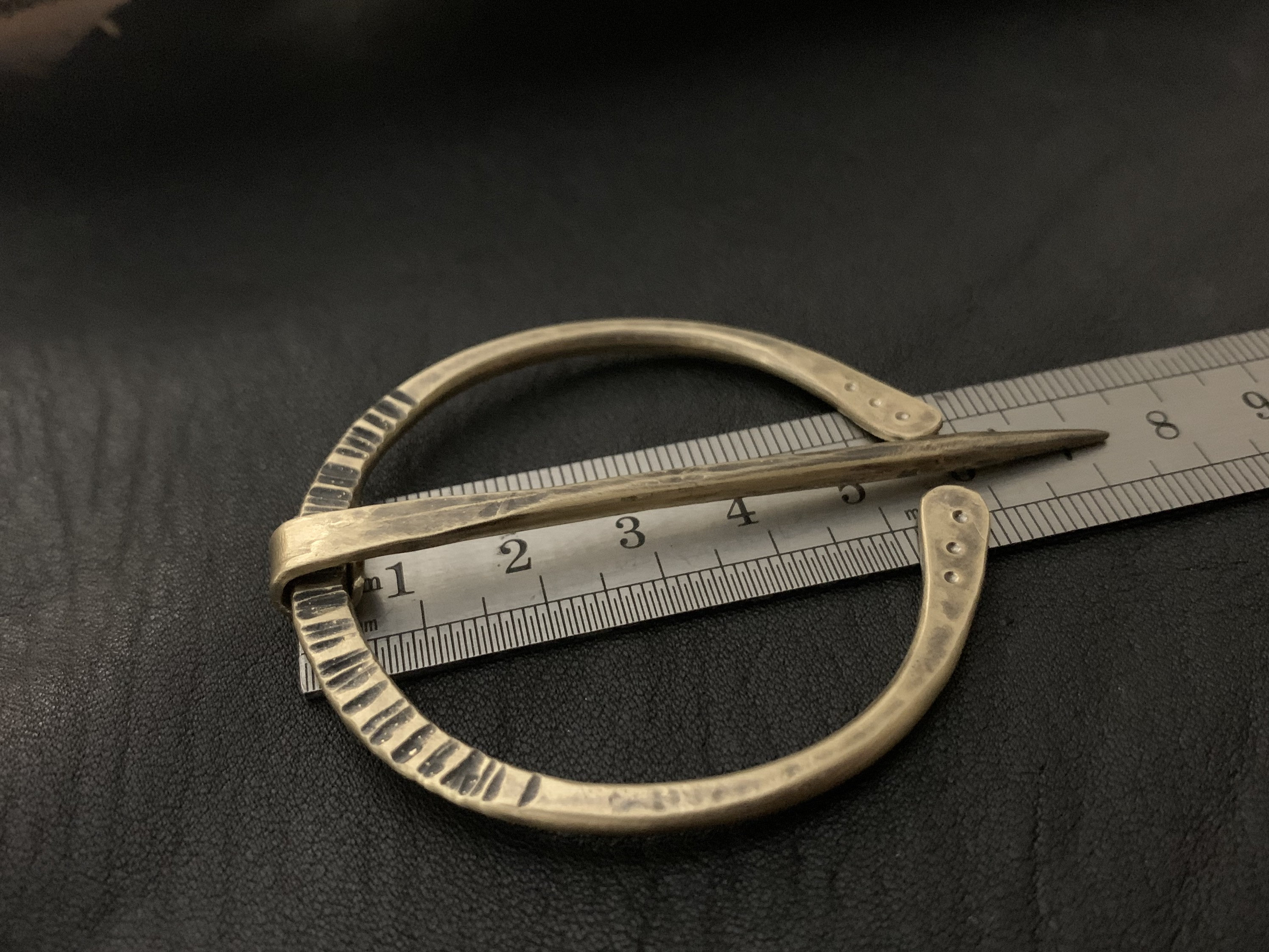 Penannular Brooch / Shawl or Cloak Pin - Hand Forged Rustic Gold Brass ...