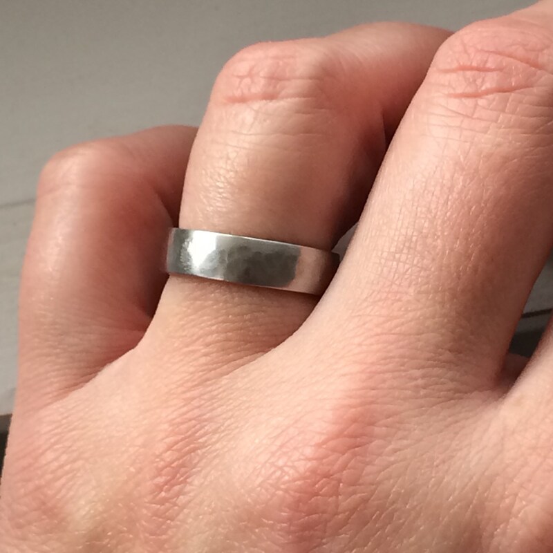 Brushed Silver Ring - Etsy