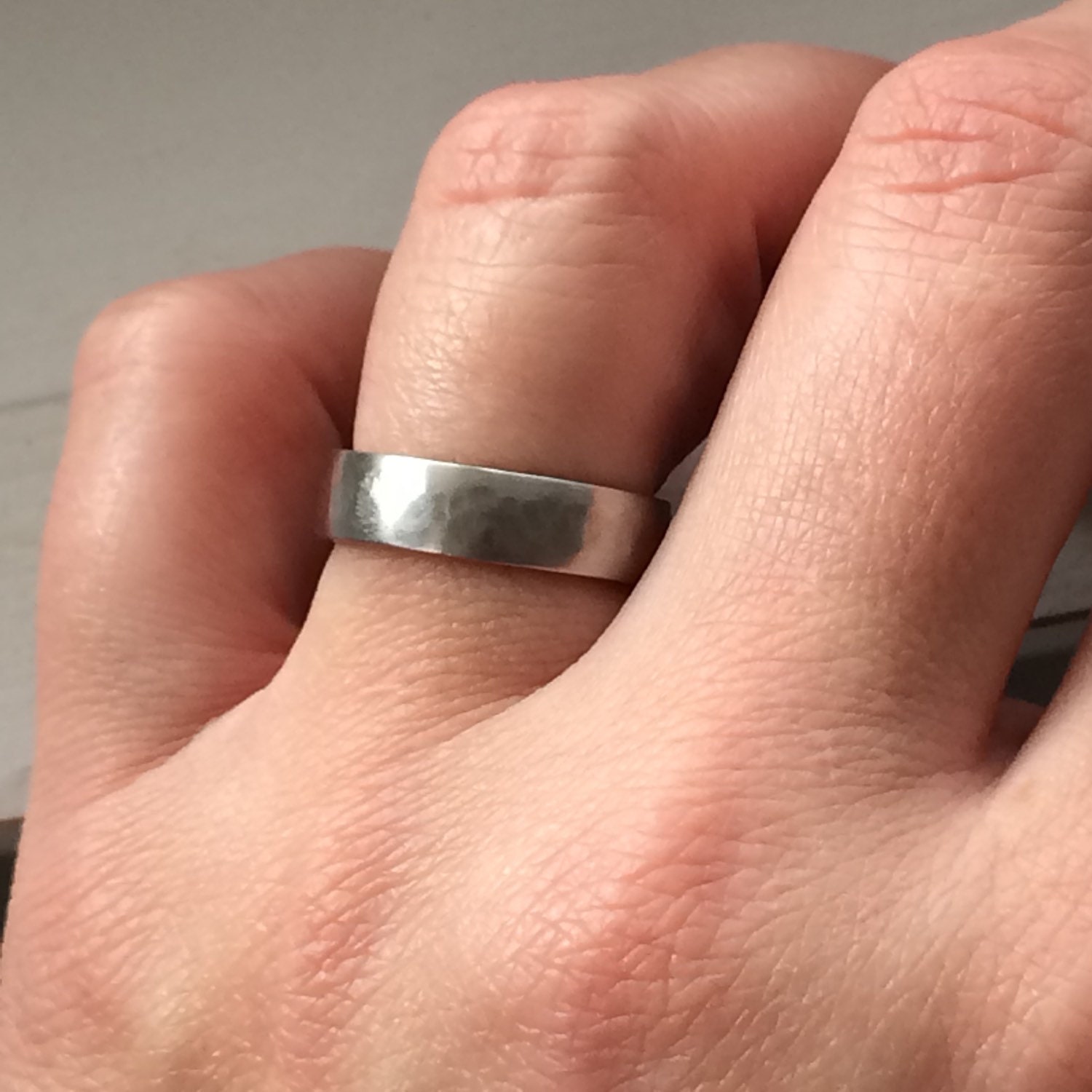 Peen Hammered Steel Ring Silver 5mm Surgical Stainless - Etsy
