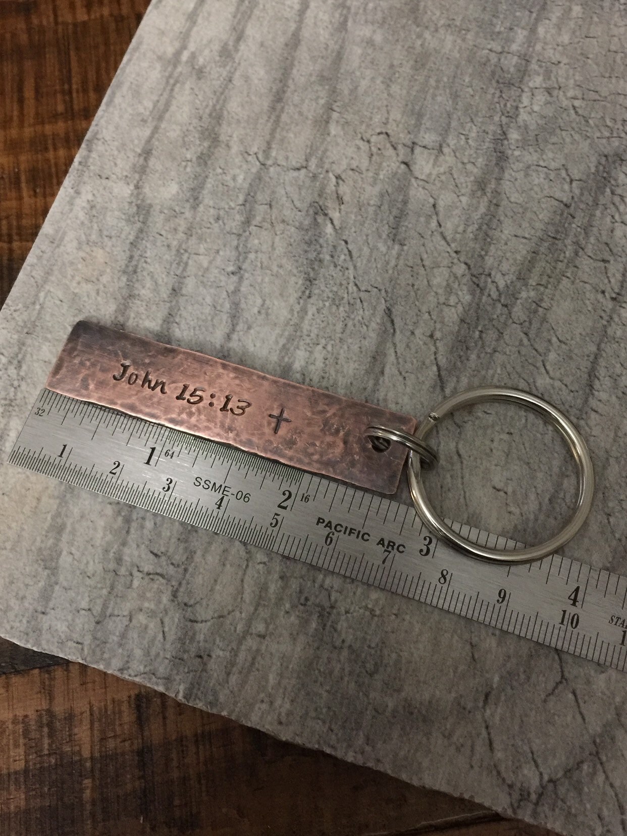 Personalized Keychain - Unique Handmade Rustic Copper Love Note ...