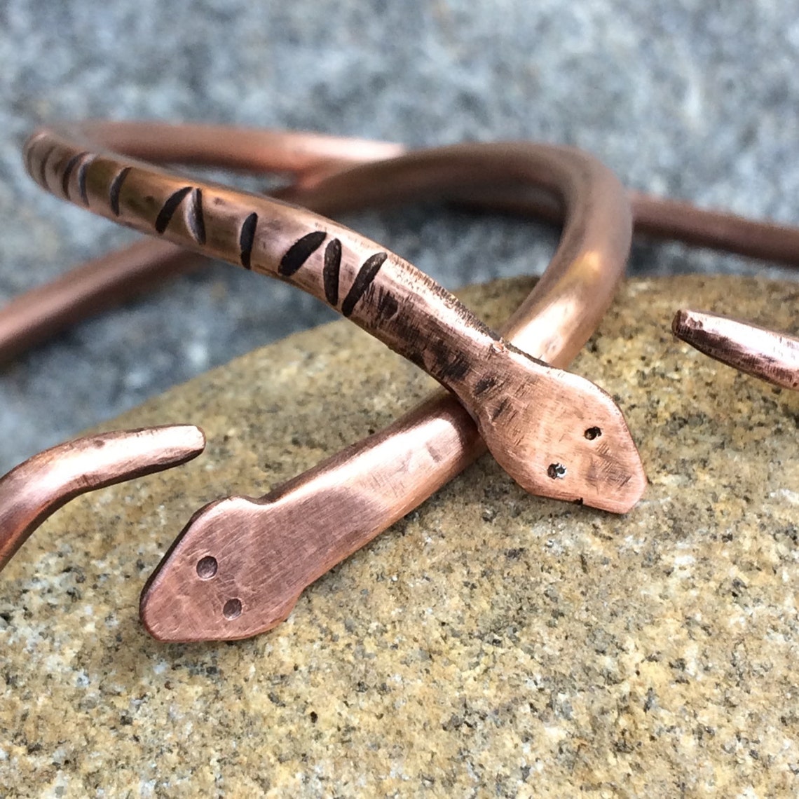 Copper Snake Bangle Unique Metalwork Stacking Bracelet 7th - Etsy