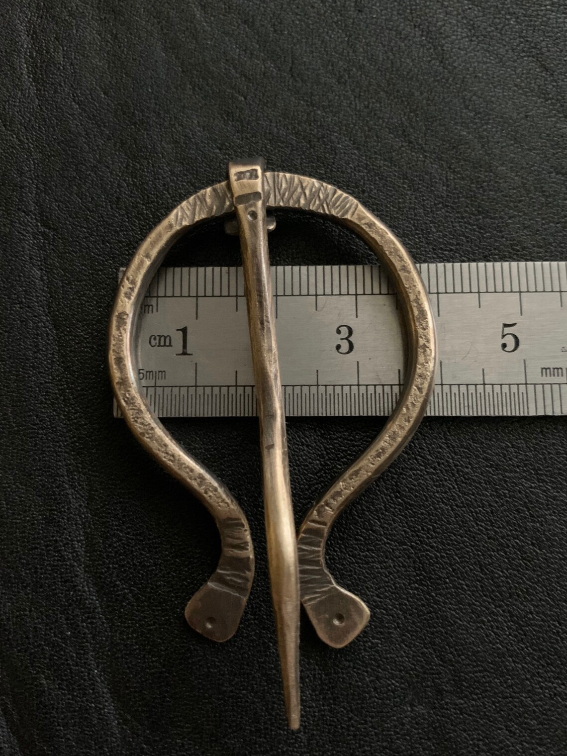 Penannular Brooch / Shawl or Cloak Pin - Hand Forged Rustic Gold Brass ...