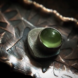 Rustic Celtic Bronze W/ Green Peridot Pendant - Brown Leather Necklace ...