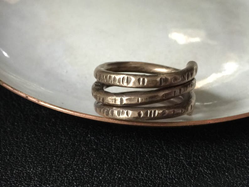 Simple Bronze Wedding Band Custom Sized Coiled and - Etsy