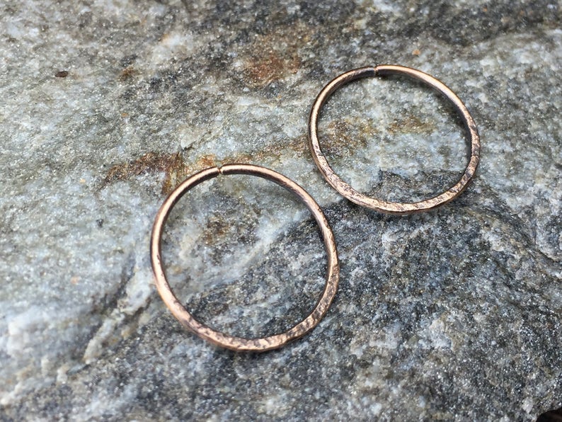Simple Minimalist 18g or 20g Rustic Gold Continuous Hoop | Etsy