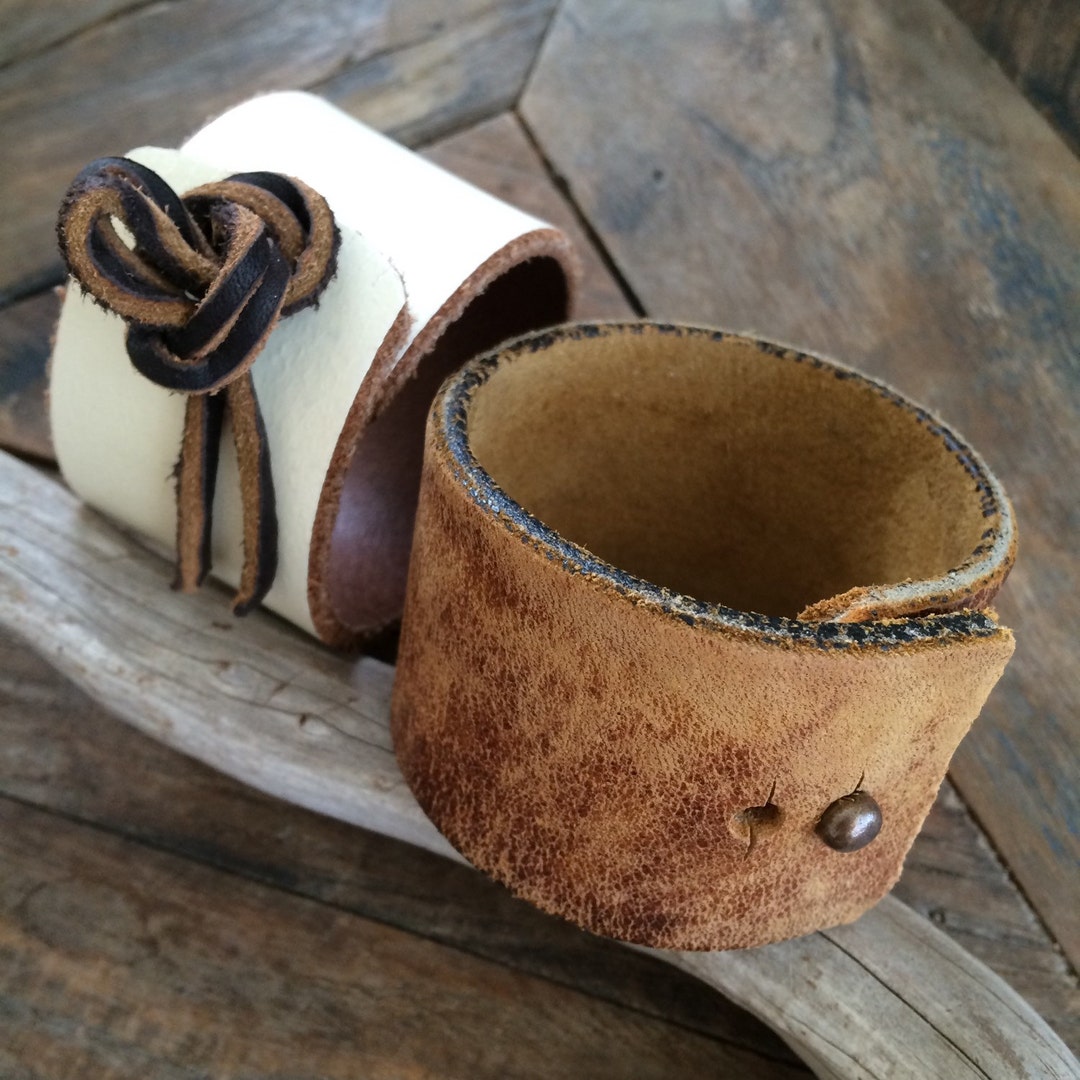 Custom Leather Cuff - Made to Order Leather Wrist Cuff - Rustic ...