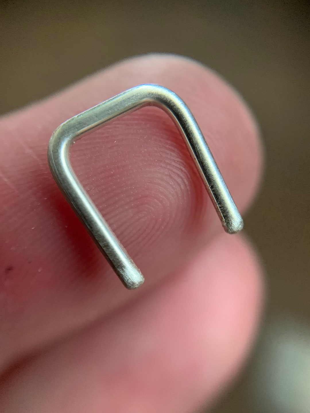 16g Gauge Septum Staple Retainer - Square Nose Ring - .925 Sterling ...