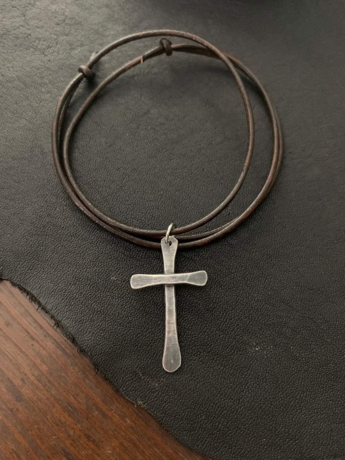 Small Sterling Silver Christian Cross Rustic Oxidized - Etsy