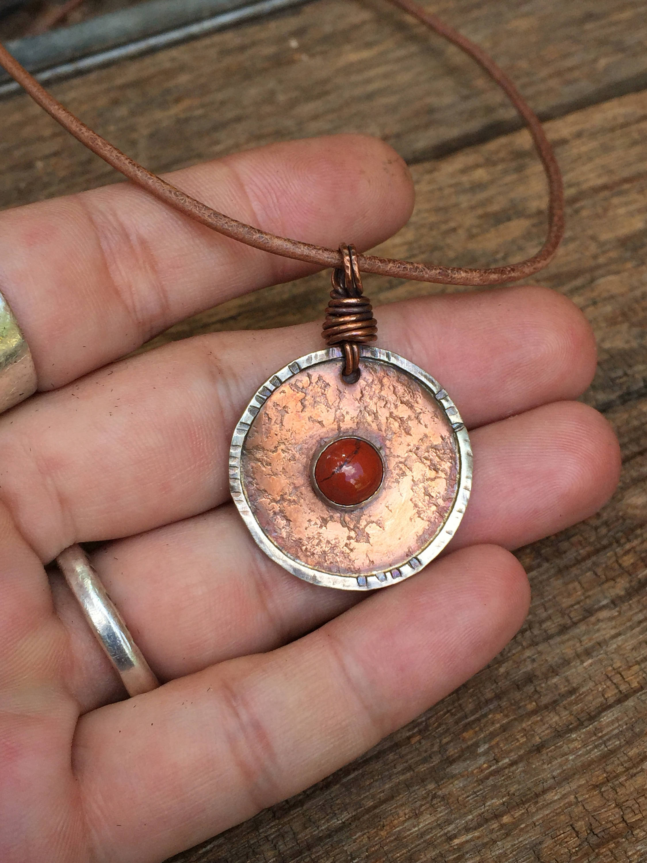 Red Jasper Viking Warrior Shield Pendant Mixed Metals Unisex | Etsy