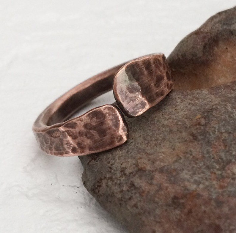 Rustic Copper Viking Ring - Oxidized & Textured Organic Jewelry Gifts ...