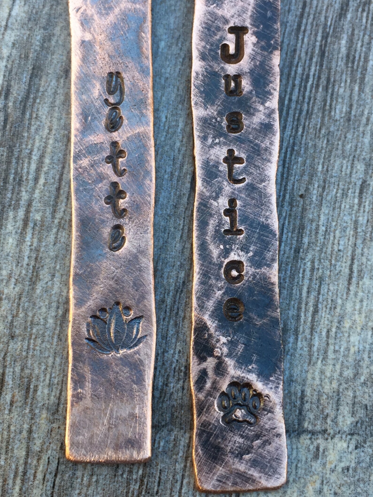 Personalized Backpack ID Tag - for Kids / Adults - Rustic Copper Hand ...