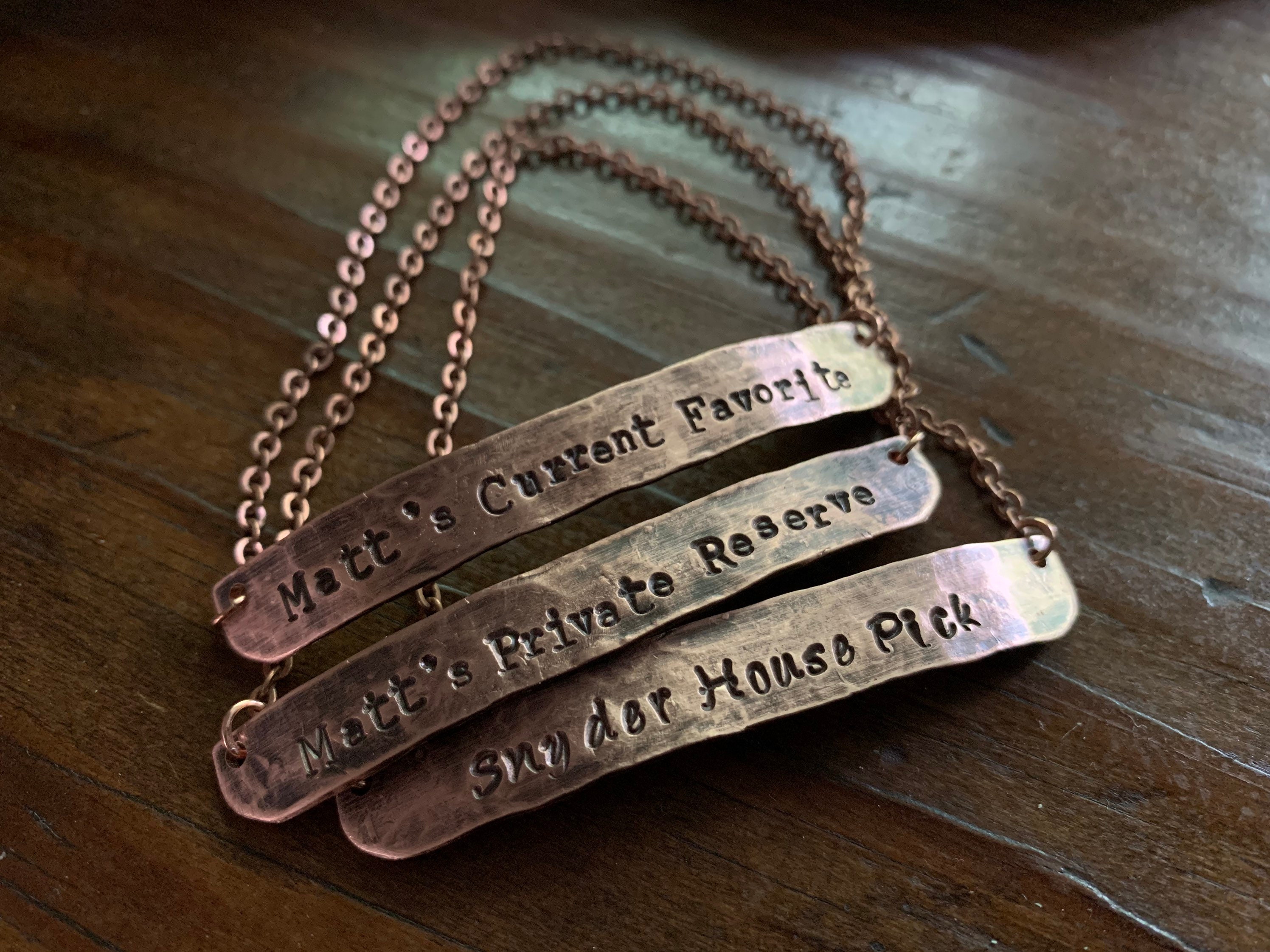 Rustic Metal Decanter Label - Custom Copper Sign - Housewarming Father ...