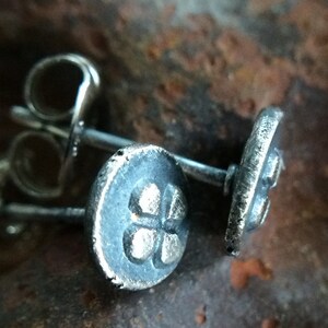 Small Sterling Silver Studs - 5mm Four Leaf Clover / Shamrock Everyday ...