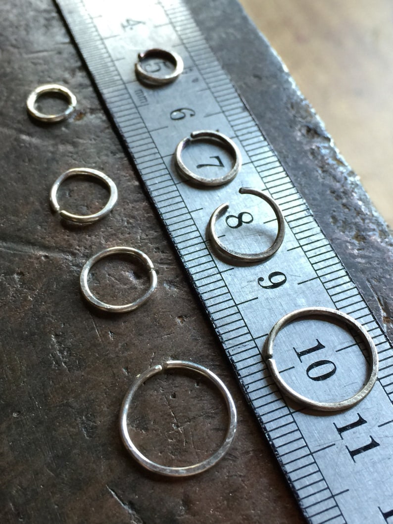 Small Simple Silver 5mm 10mm Hoop Earrings for Body / | Etsy