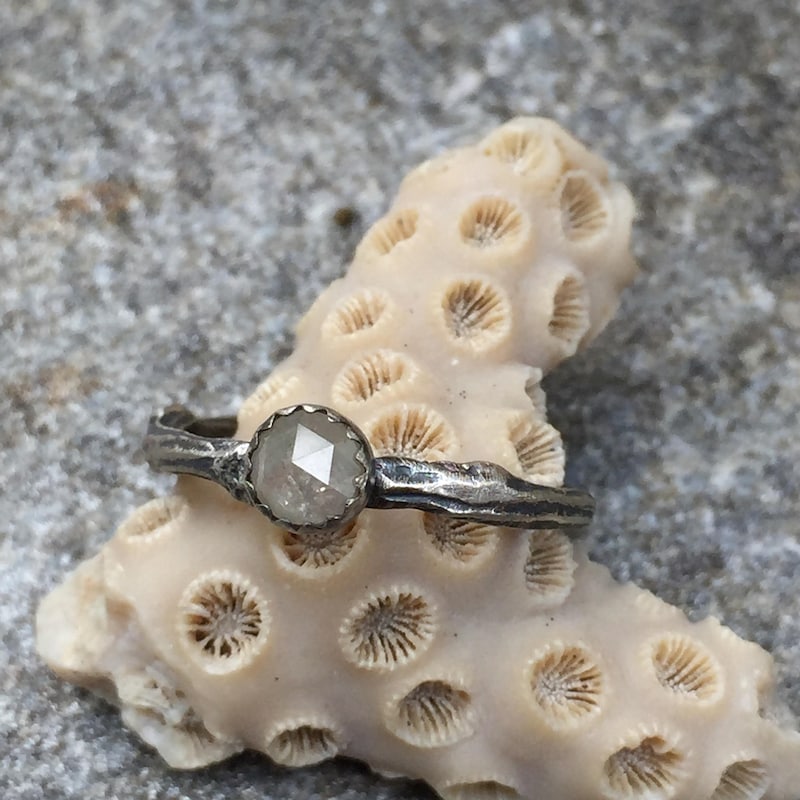 Rustic Diamond Ring - Etsy