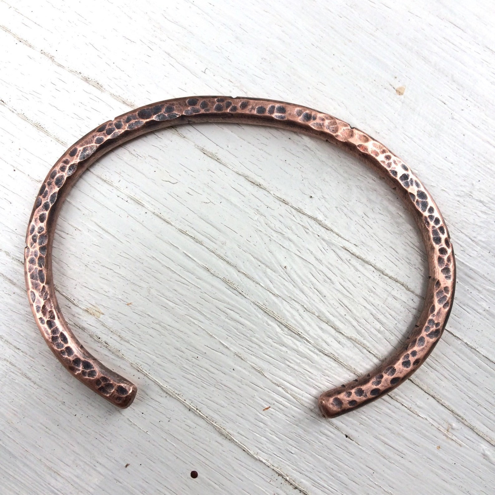 Rustic Textured Copper Cuff for Men or Women Thin Distressed - Etsy