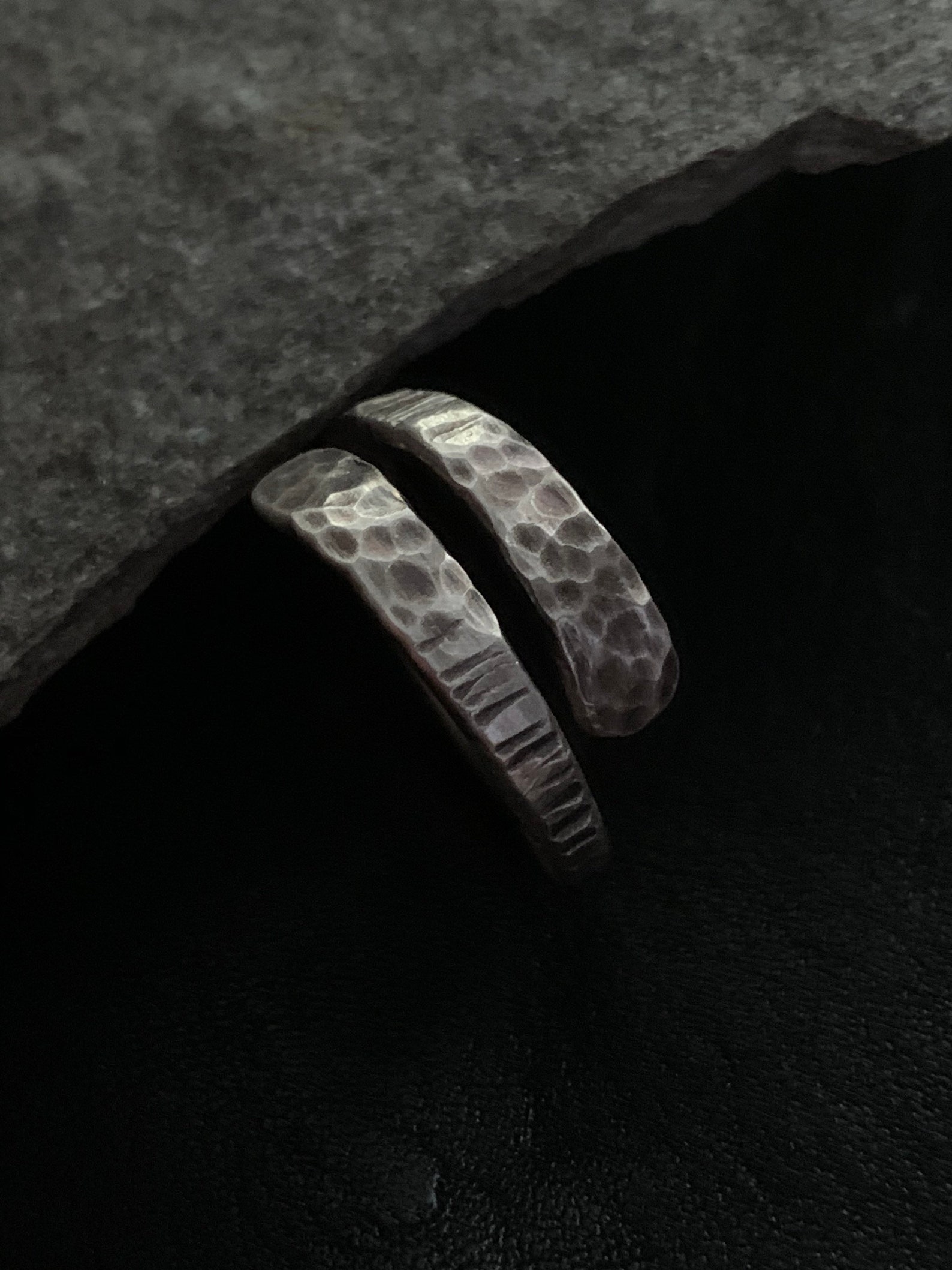 Unique Hammered Sterling Silver Bypass Ring Rustic Celtic - Etsy