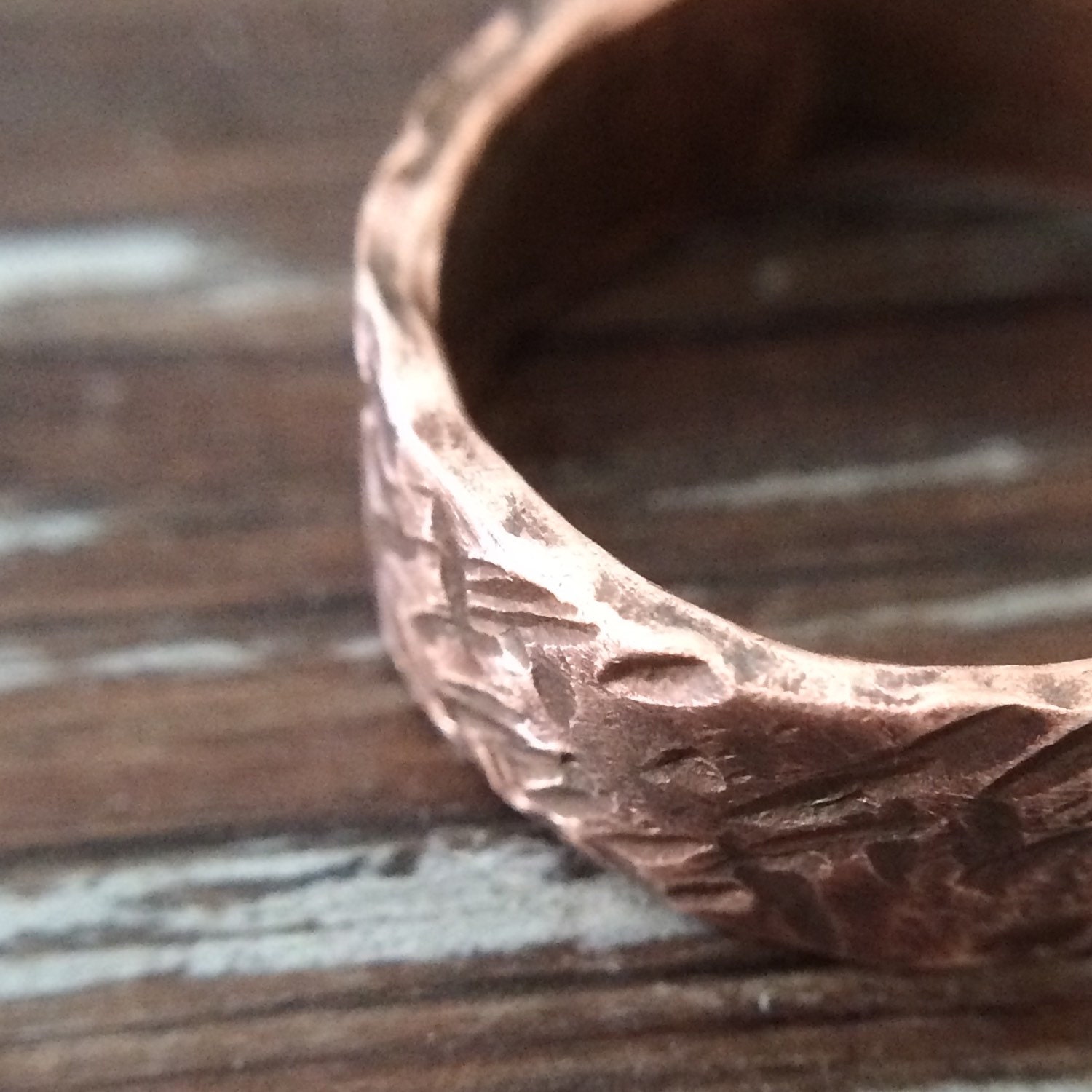 Industrial Forged Copper Ring Unique Men's Wedding Band - Etsy