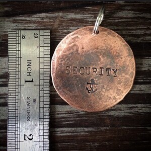 Extra Large Dog Tag - 1.5" Round Forged Rustic Copper Pet ID Tag ...