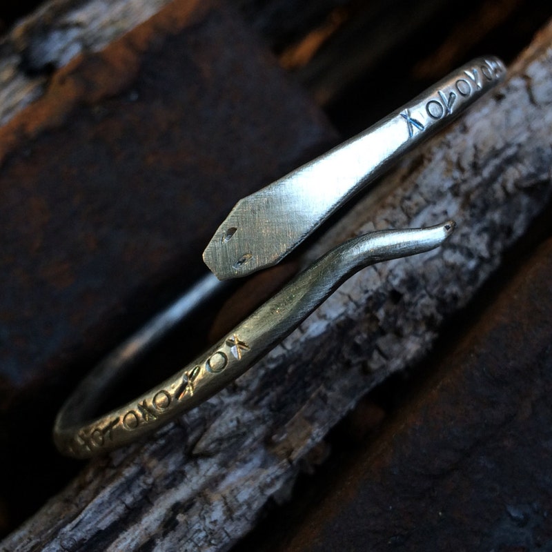 Silver Snake Bangle - Etsy