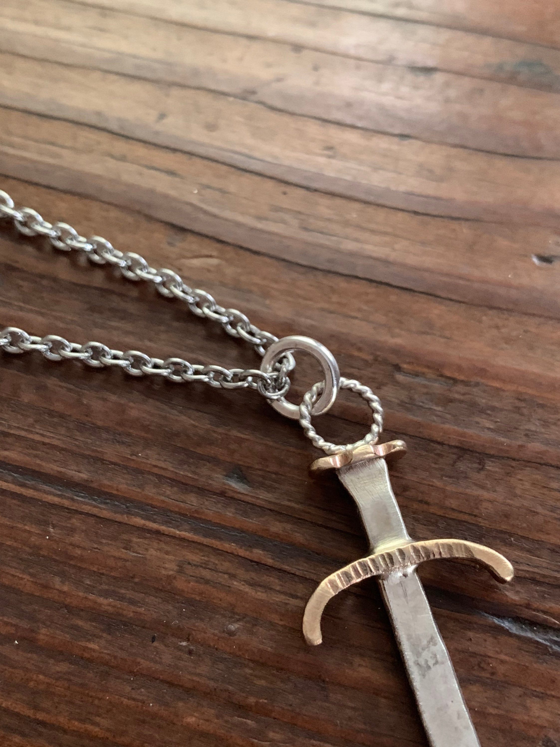Viking / Celtic Broad Sword Pendant W/ Optional Necklace - Mixed Metals ...