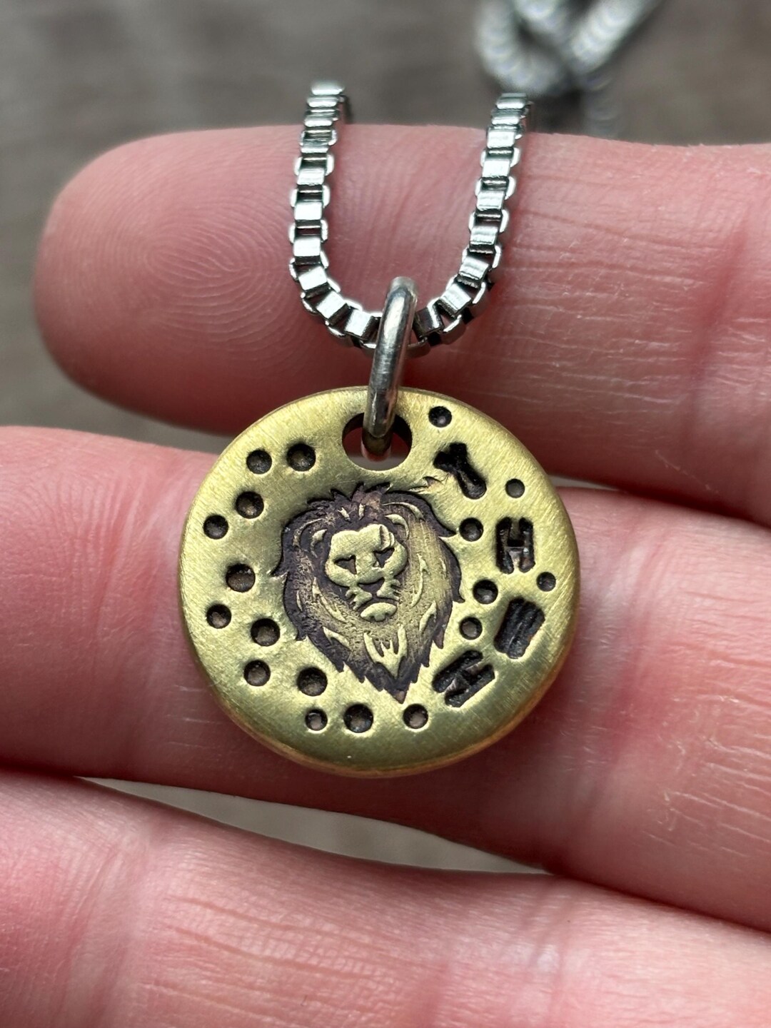 YHWH Lion of Judah Jesus Gold Brass Pendant W/ Stainless Steel Box ...