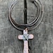 Small Hammered Rustic Copper Cross Pendant W/ Sterling Silver & Brown ...