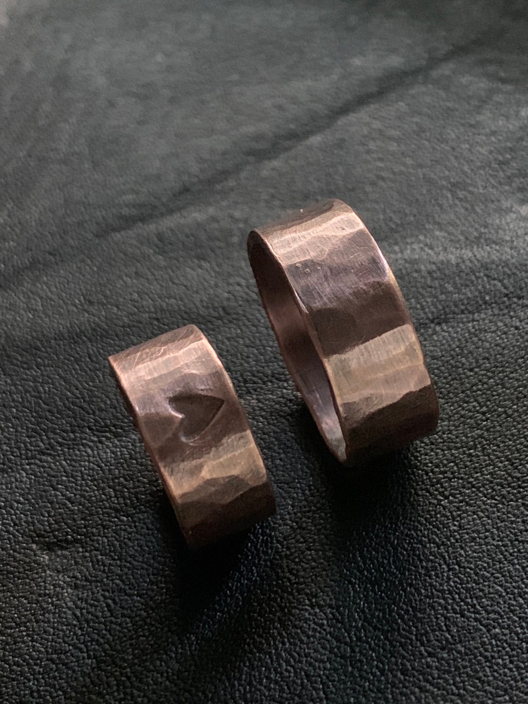 7th Anniversary His & Hers Copper Ring Set - 9mm Wedding Band Set ...