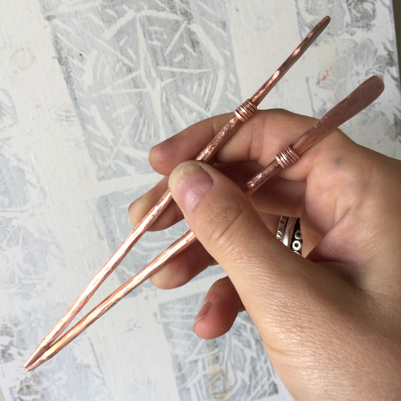Solid Copper 9" Chopstick Set - Custom Made Metal Dining / Barware ...
