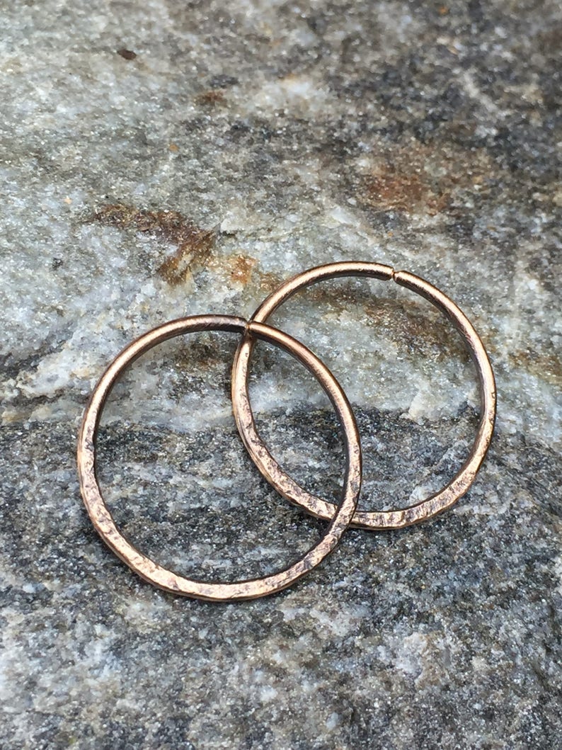 Simple Minimalist 18g or 20g Rustic Gold Continuous Hoop | Etsy