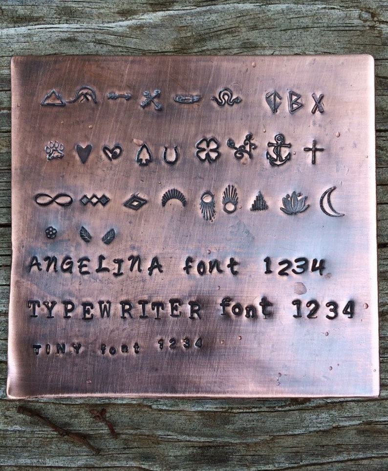 Copper Wallet Card Rustic Hand Stamped Personalized Quote or - Etsy