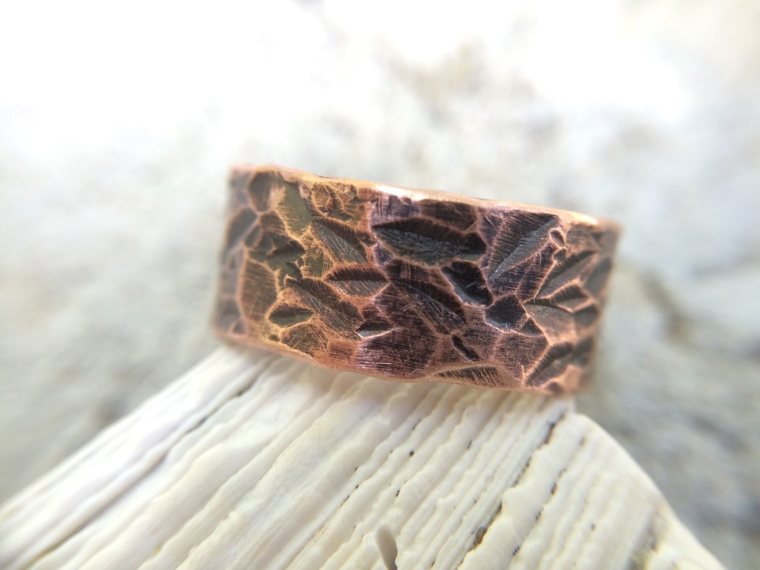 Distressed Copper Ring Men's or Women's 9mm Rugged & | Etsy