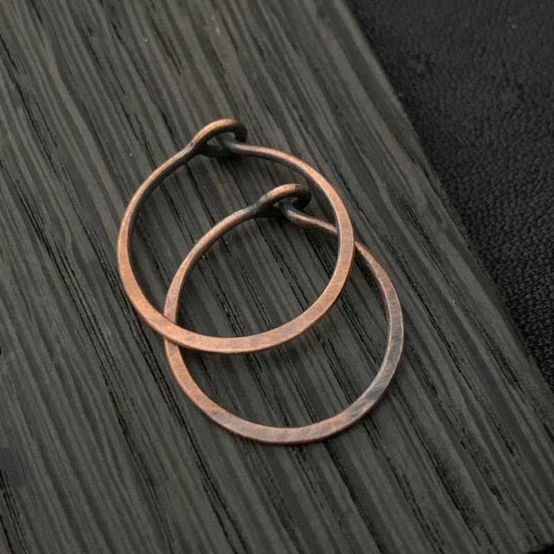 Copper Hoop Earrings - Etsy