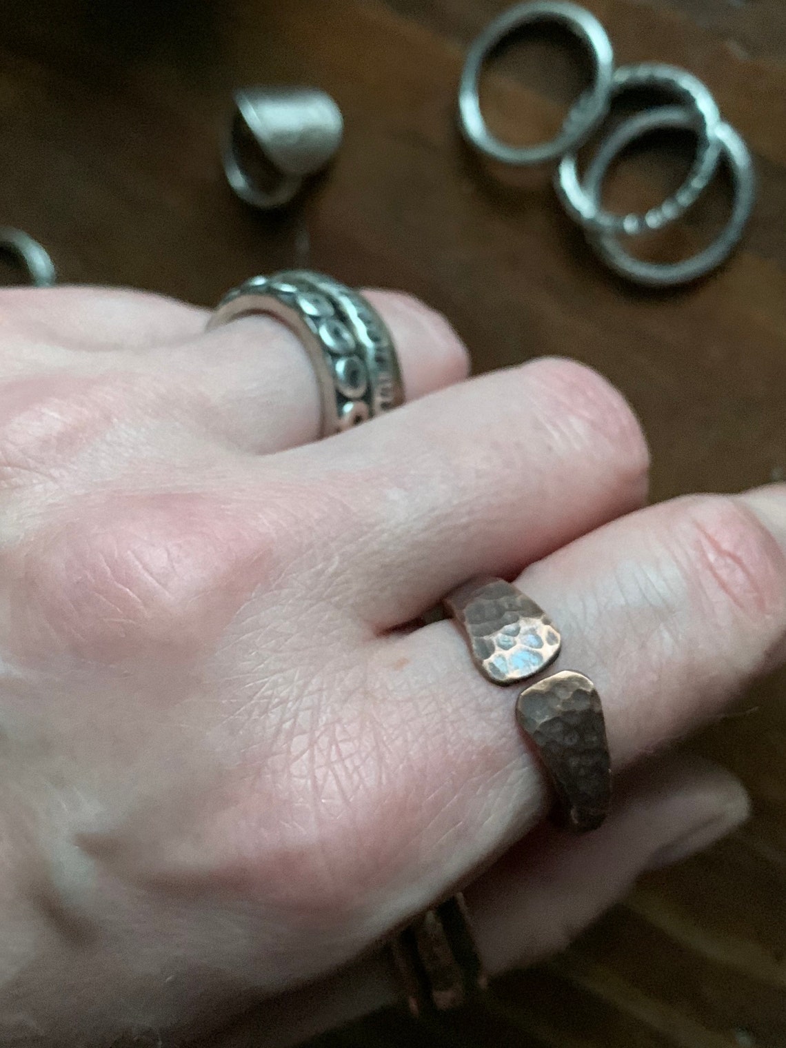 Rustic Copper Viking Ring - Oxidized & Textured Organic Jewelry Gifts ...
